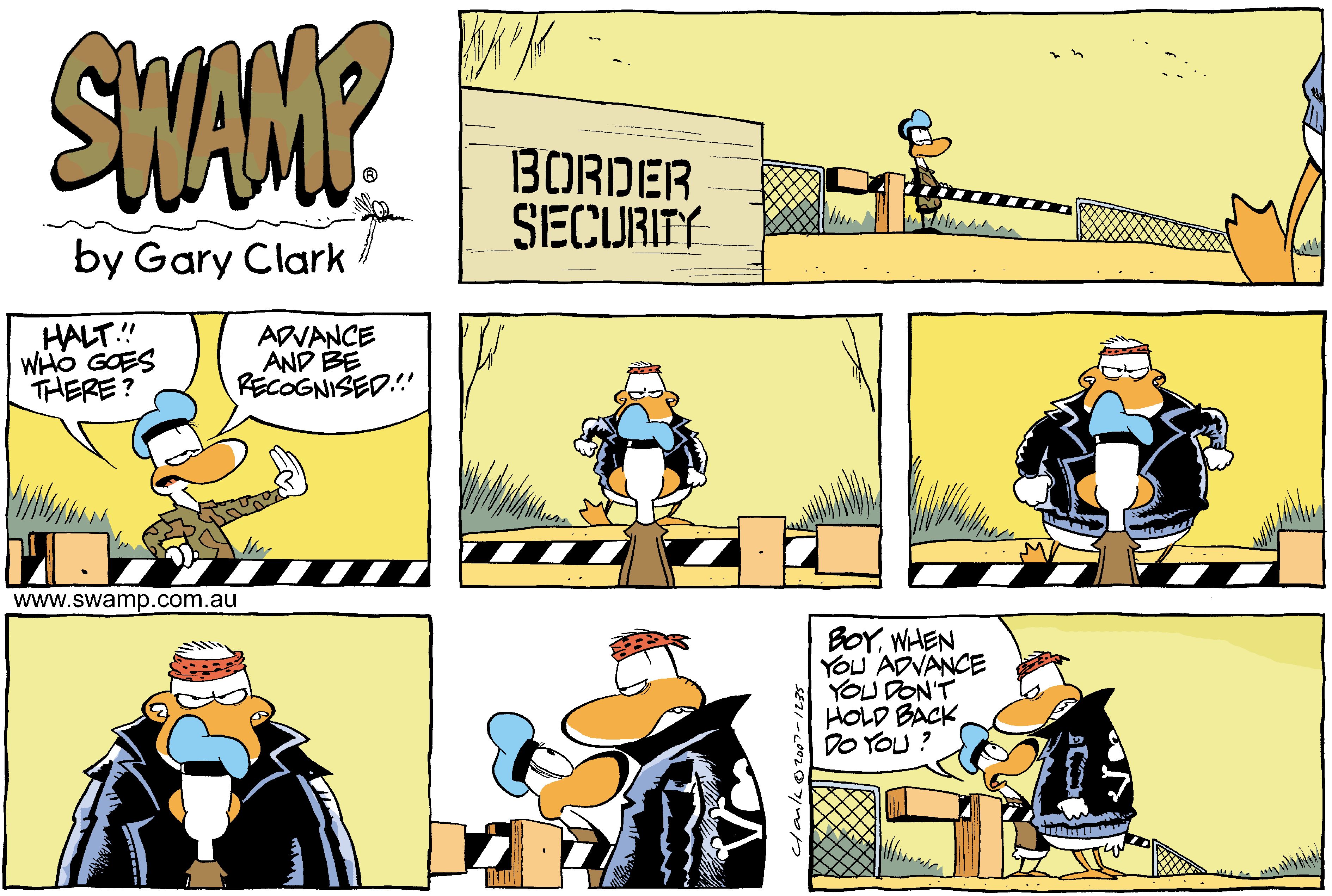 Border Security Duck - Swamp Cartoons