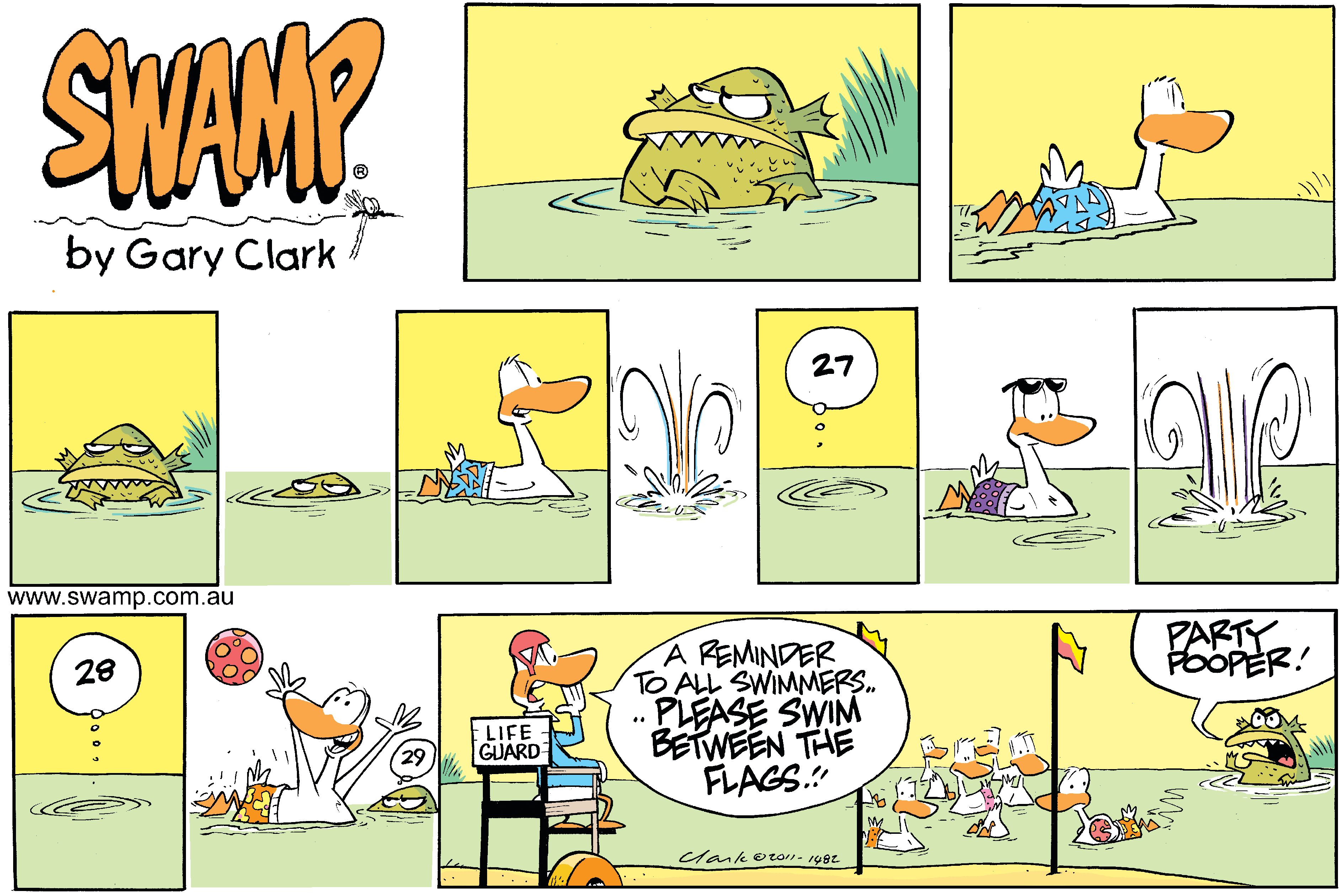 Swamp Ducks Beach Flags - Swamp Cartoons