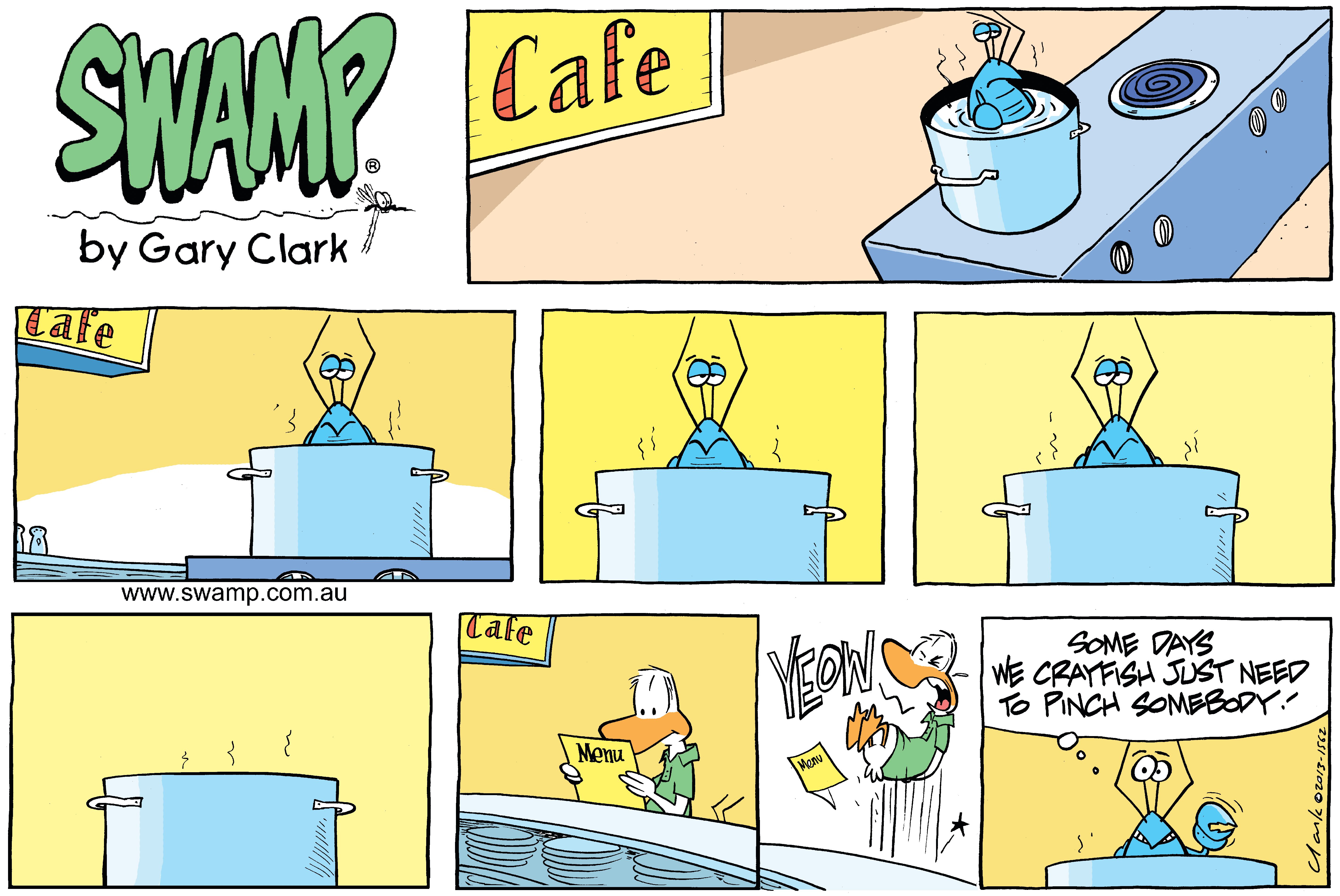 Bob Crayfish Pinch Comic - Swamp Cartoons