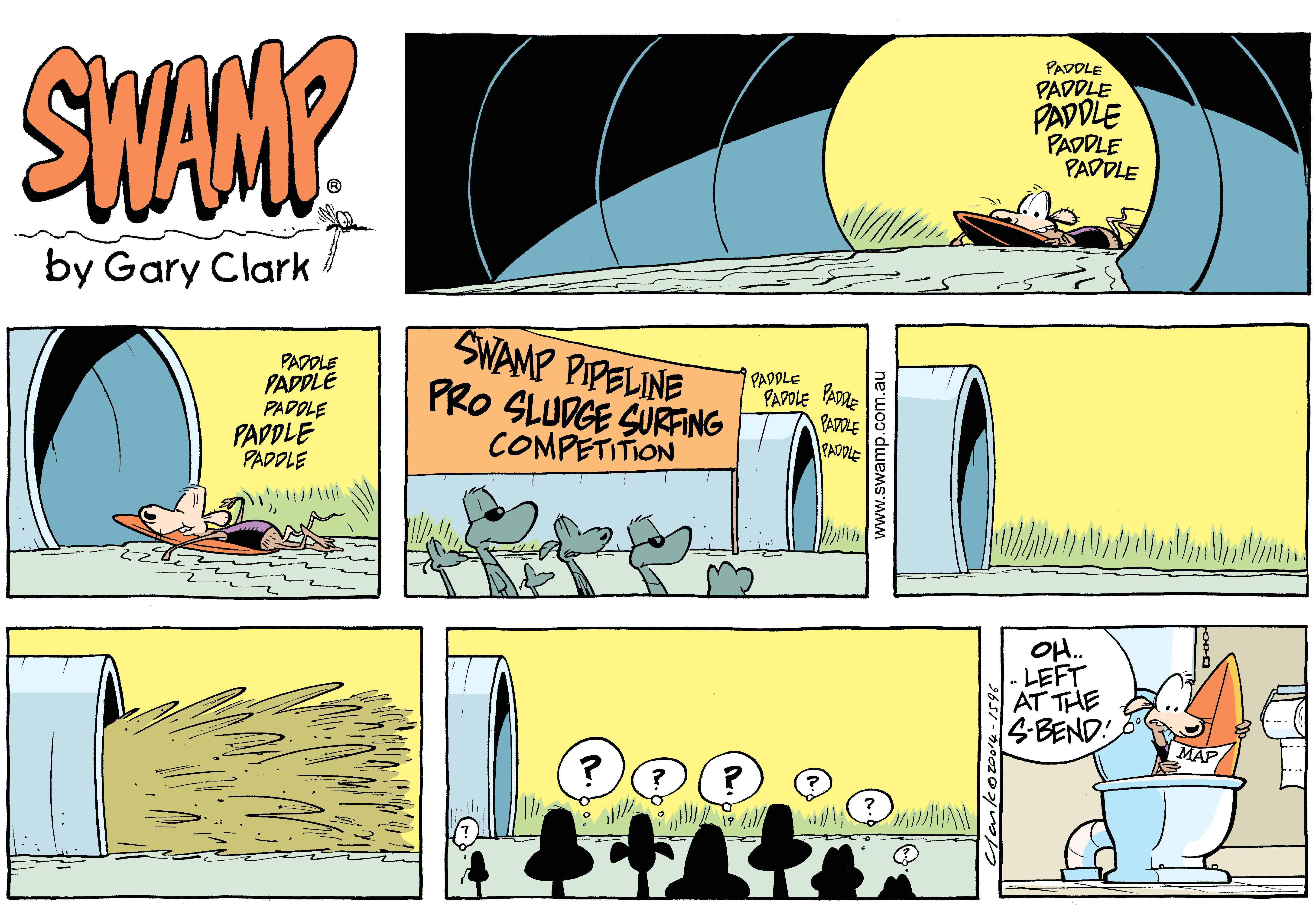 Swamp Rat Sludge Surfing Comic - Swamp Cartoons