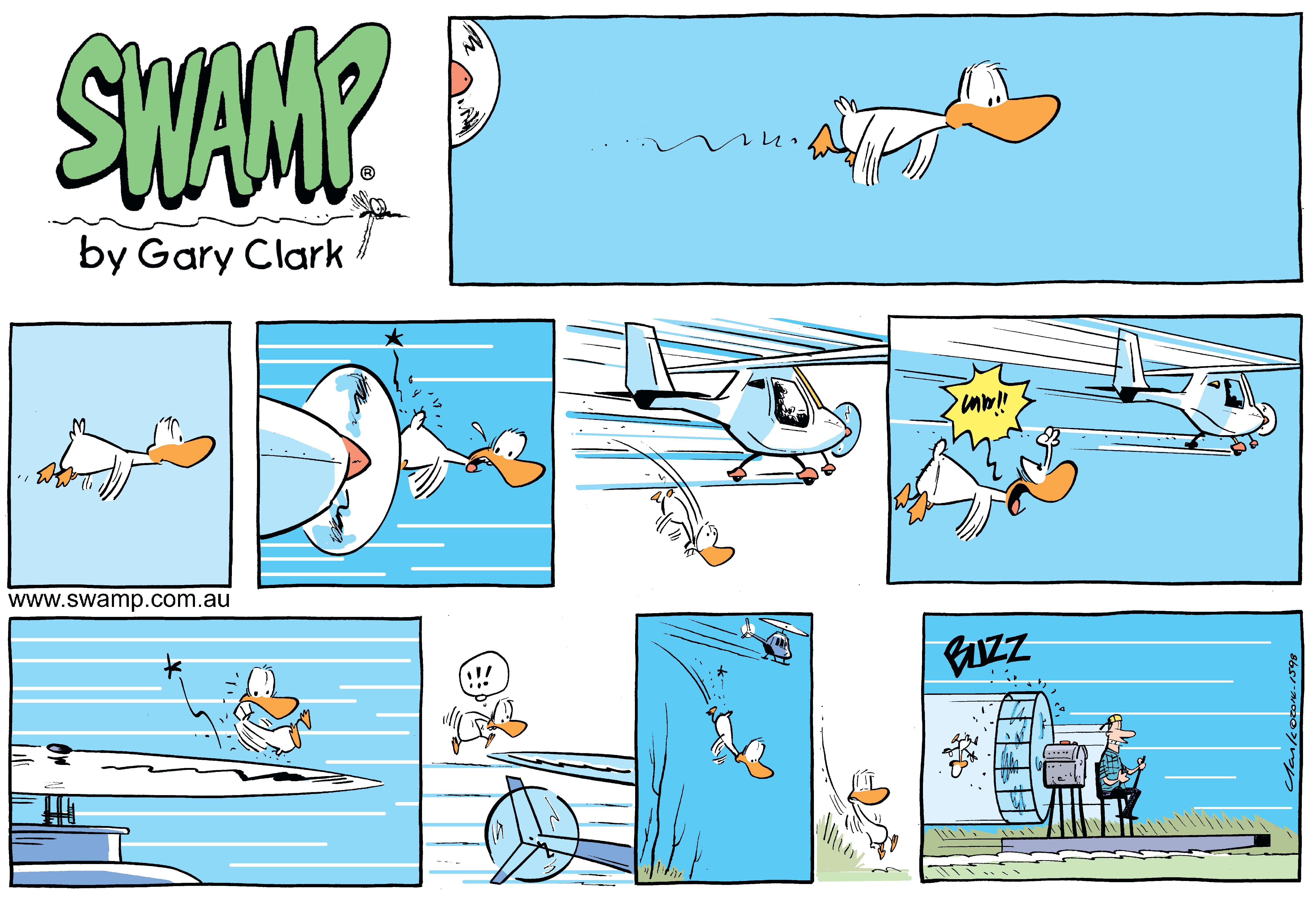 Duck Versus Aircraft Comic - Swamp Cartoons