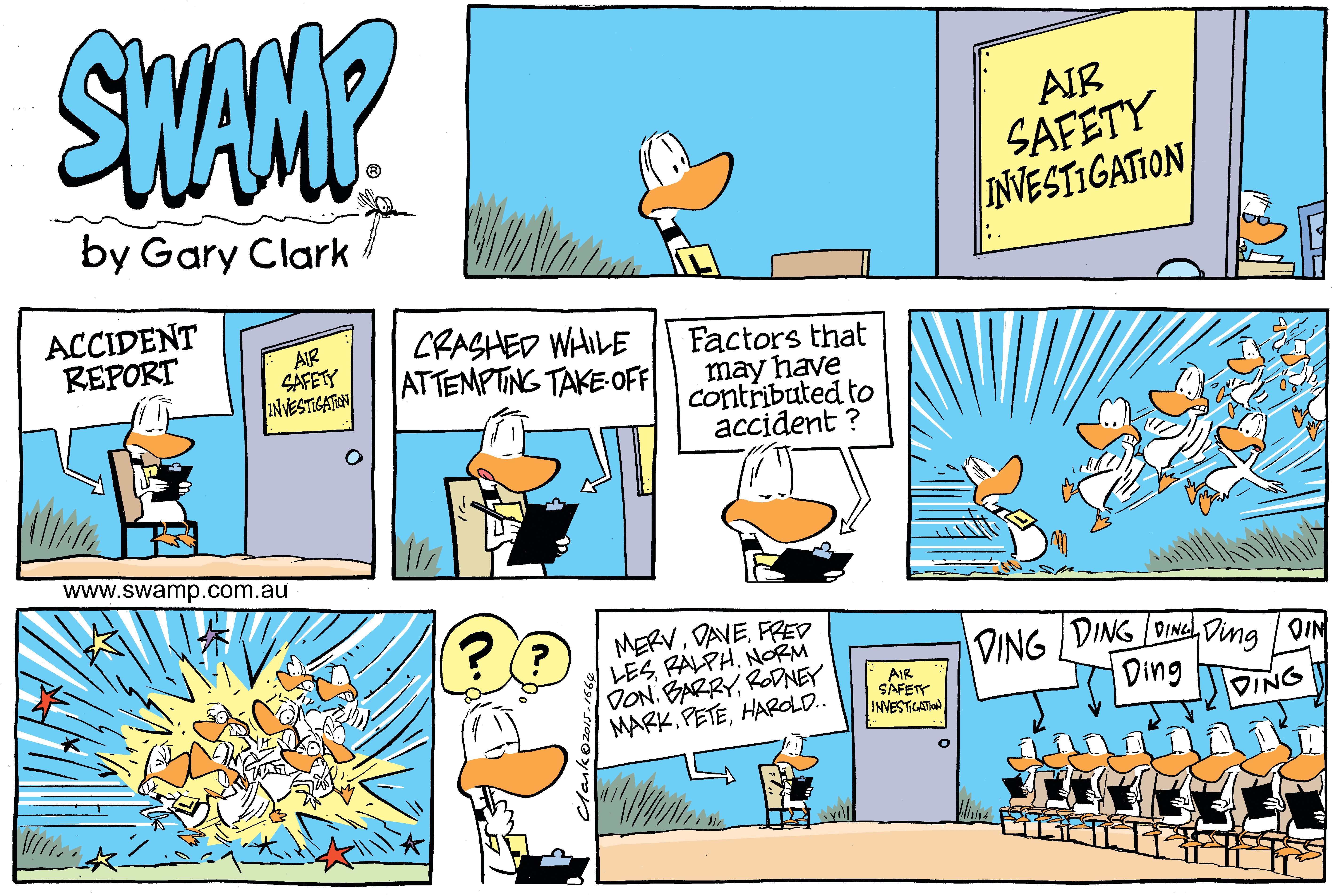 Ding Duck Accident Report Comic - Swamp Cartoons