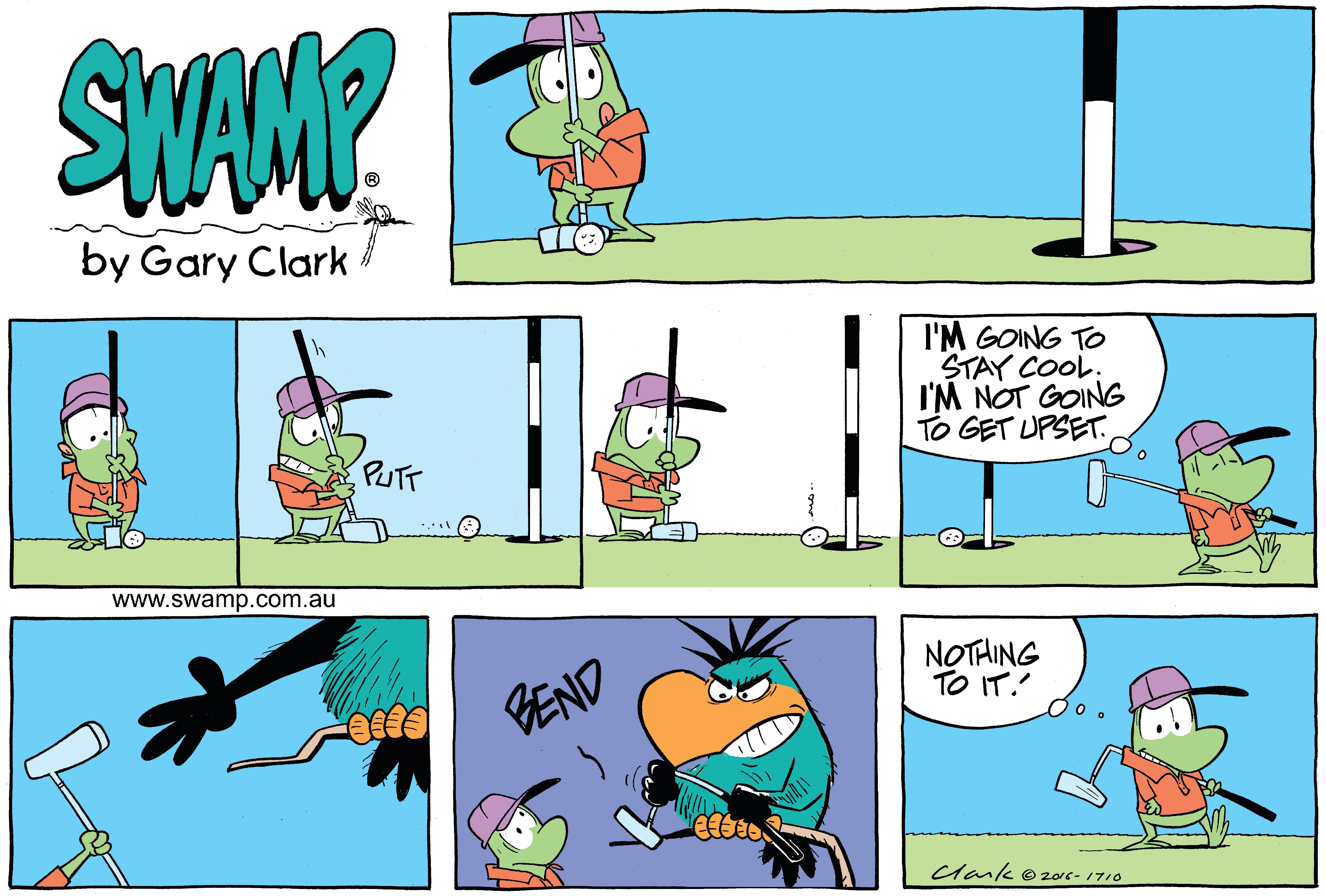 Mort Frog Golf Comic - Swamp Cartoons