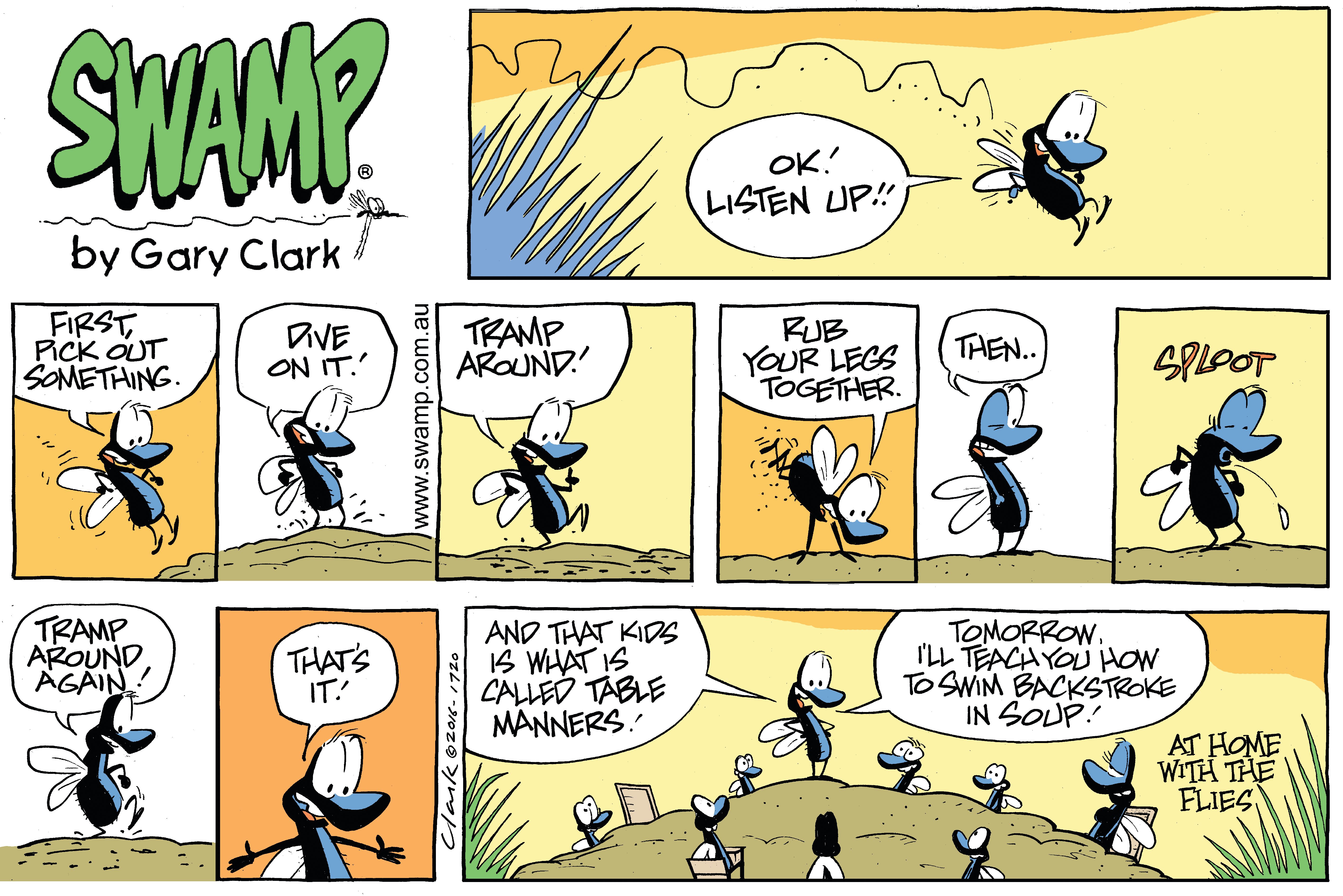 Flies Table Manners Comic - Swamp Cartoons