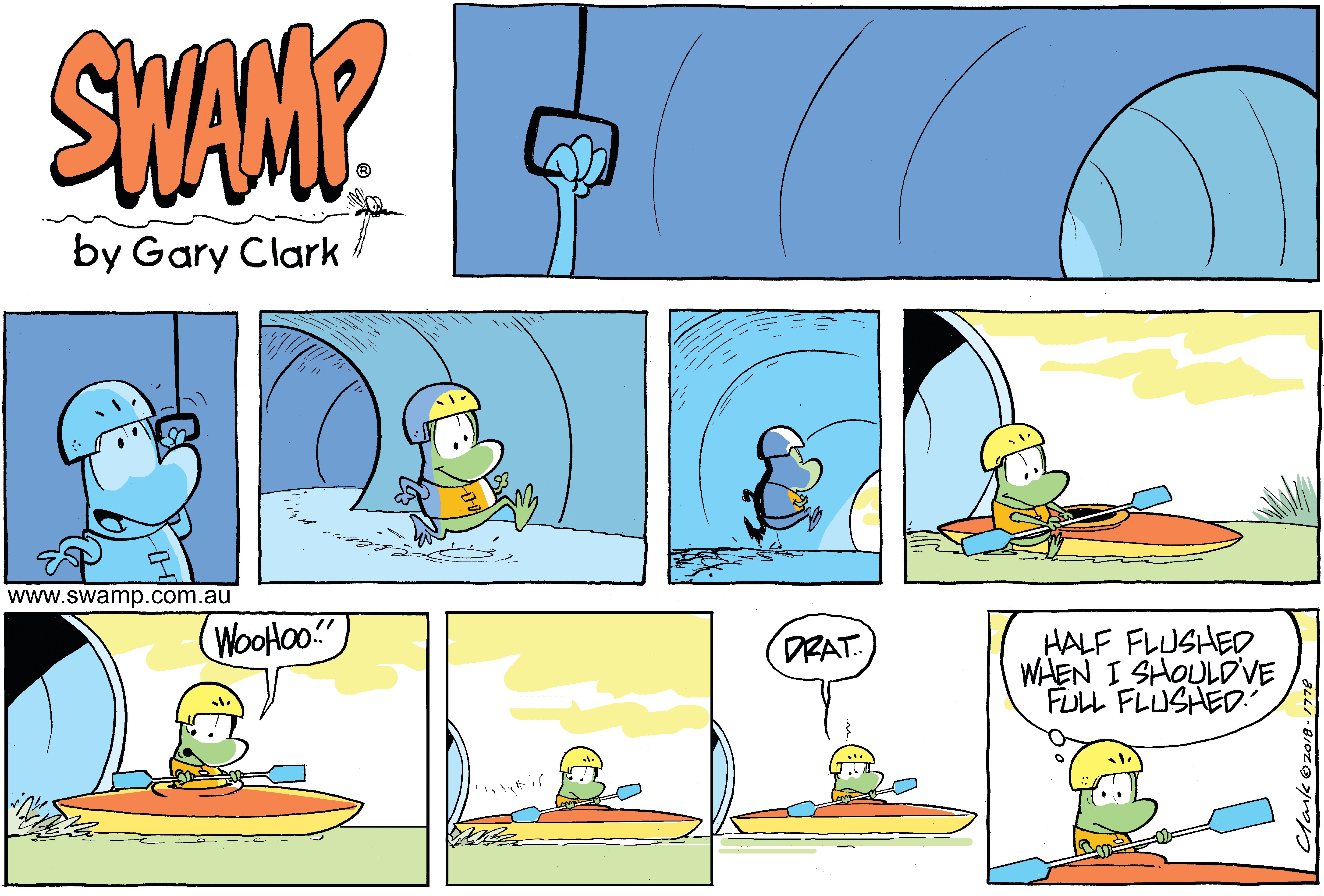 Mort Frog Flush Comic - Swamp Cartoons