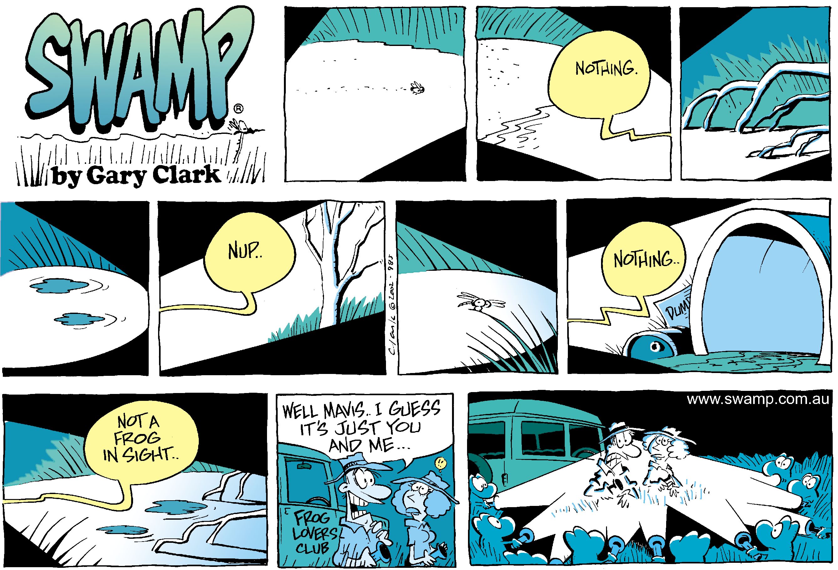 Swamp Frogs Hiding - Swamp Cartoons