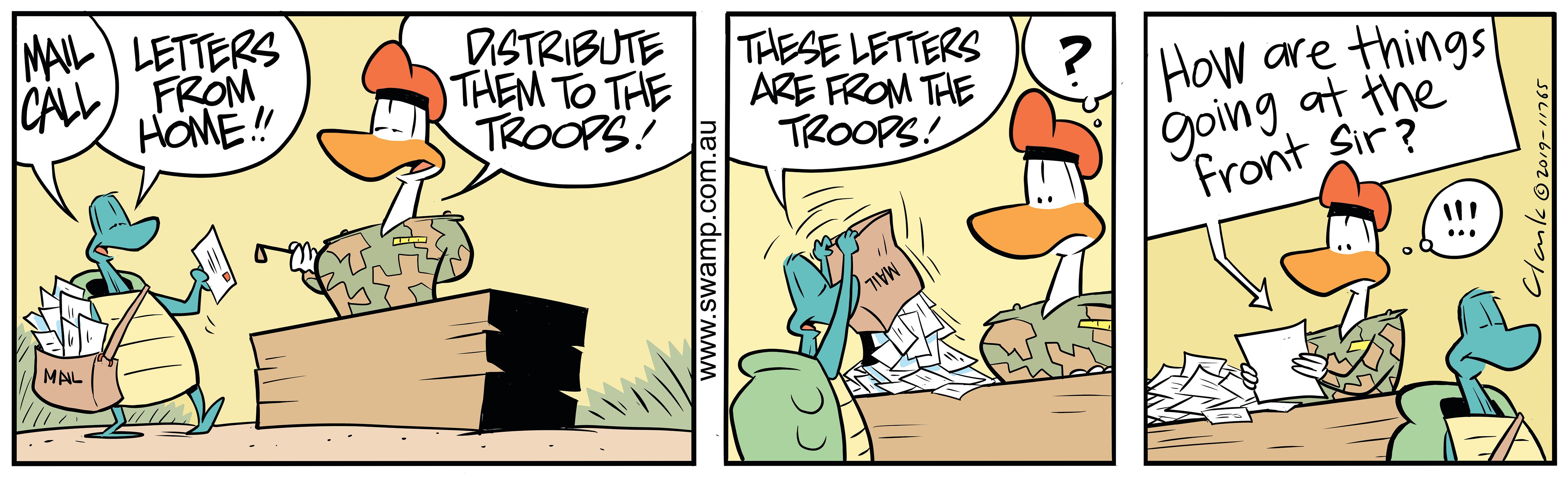 Army Duck Mail Delivery - Swamp Cartoons