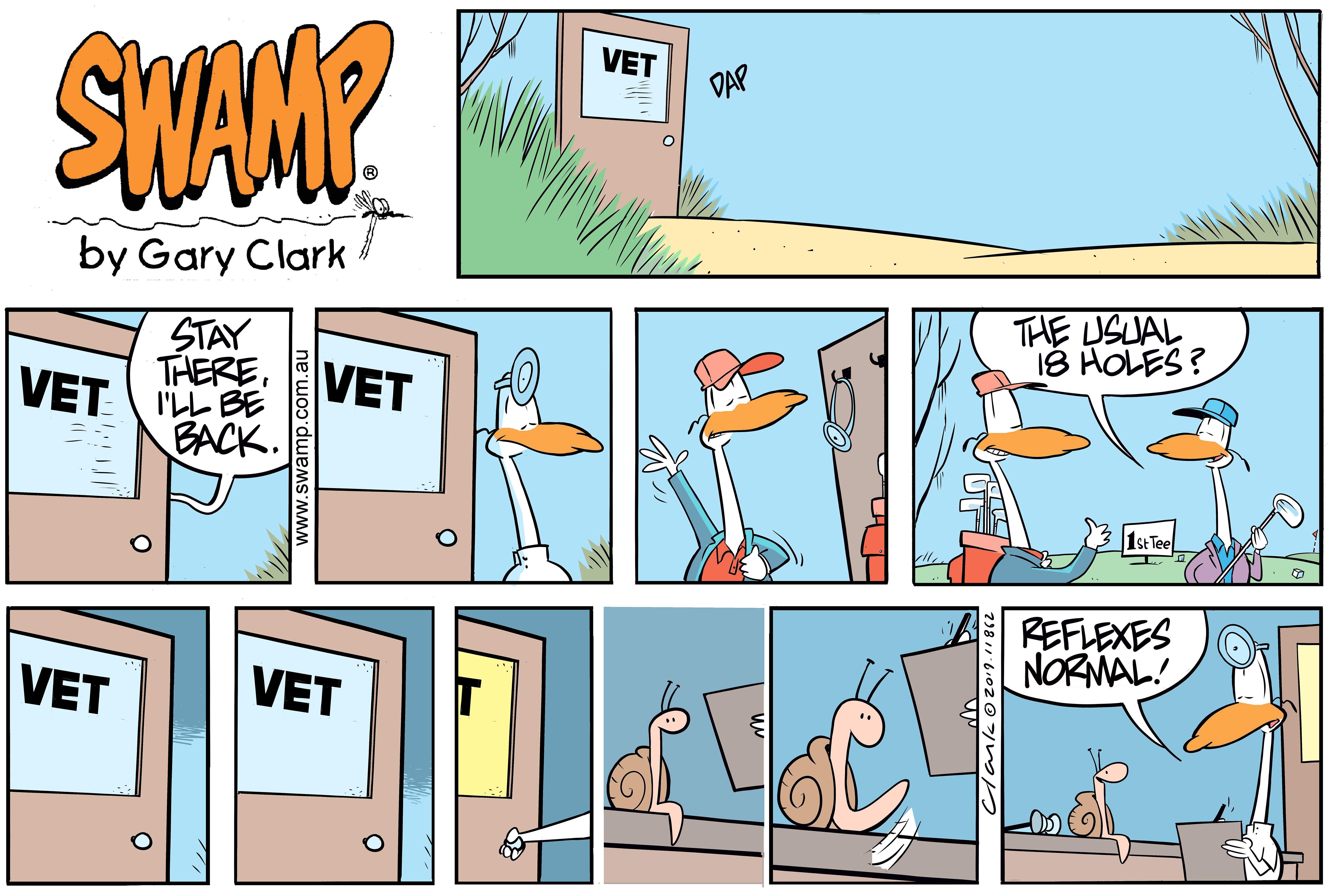 Swamp Vet Tests Reflexes - Swamp Cartoons