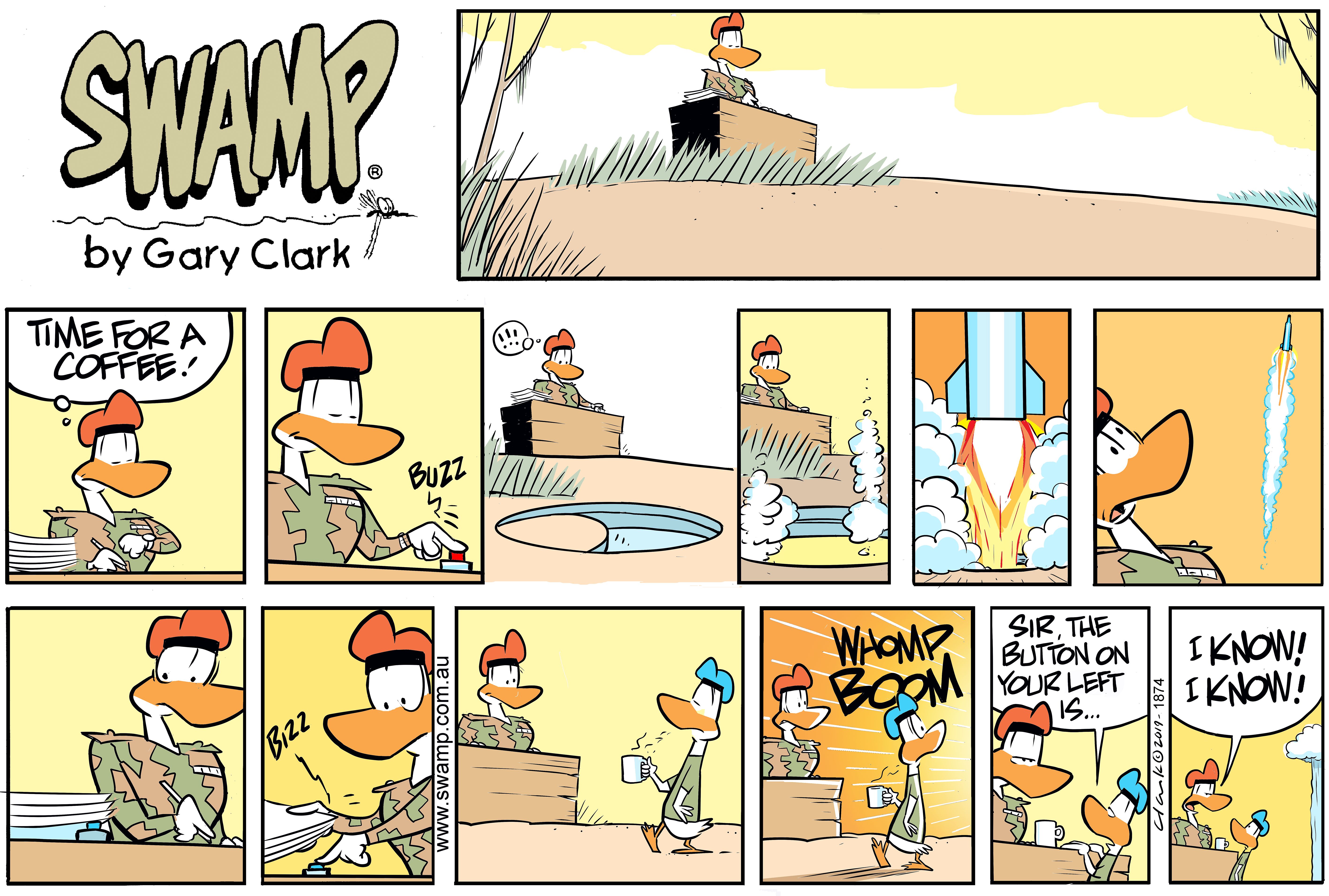 Army Sergeant Button - Swamp Cartoons