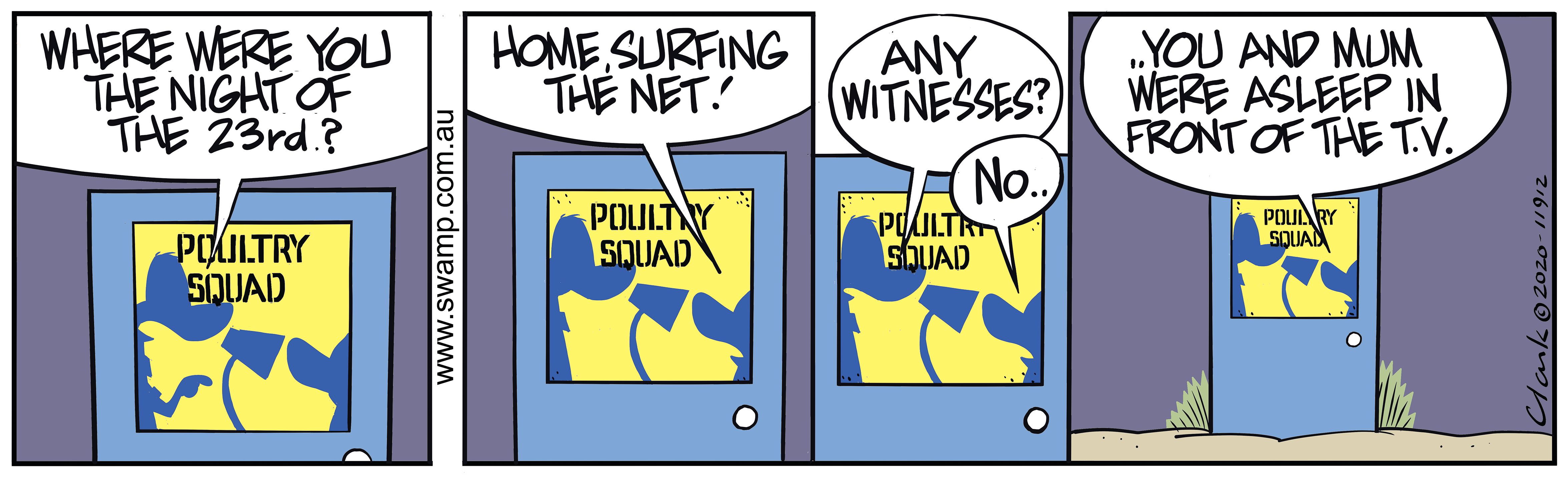 Poultry Squad Interrogation - Swamp Cartoons