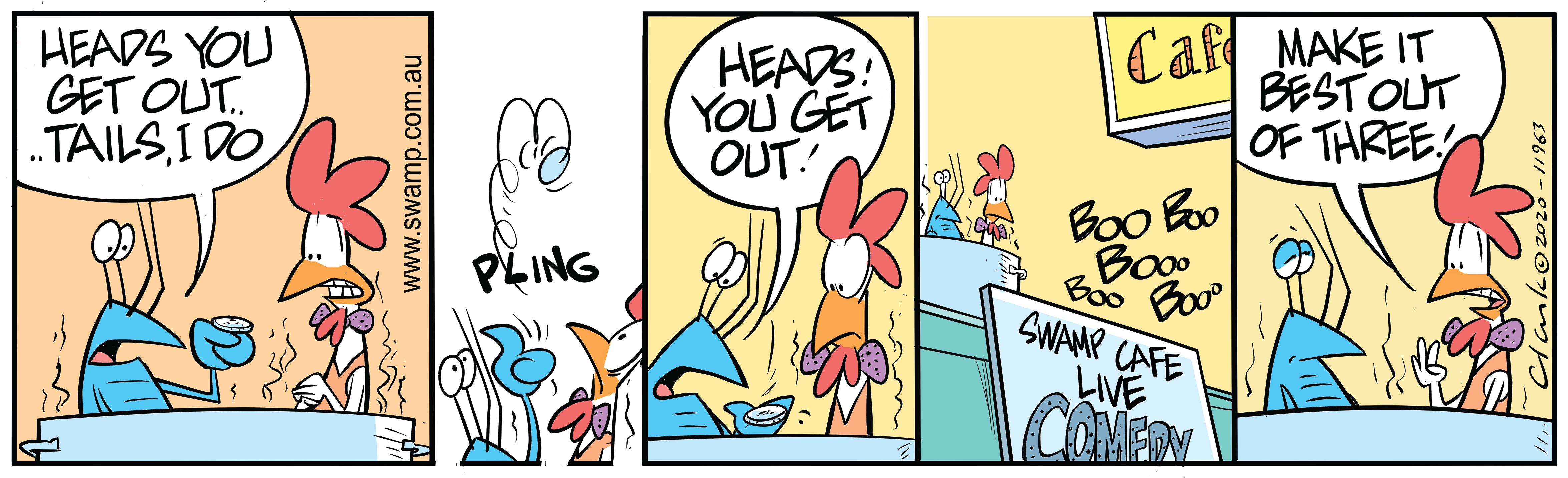 Heads, You Get Out - Swamp Cartoons