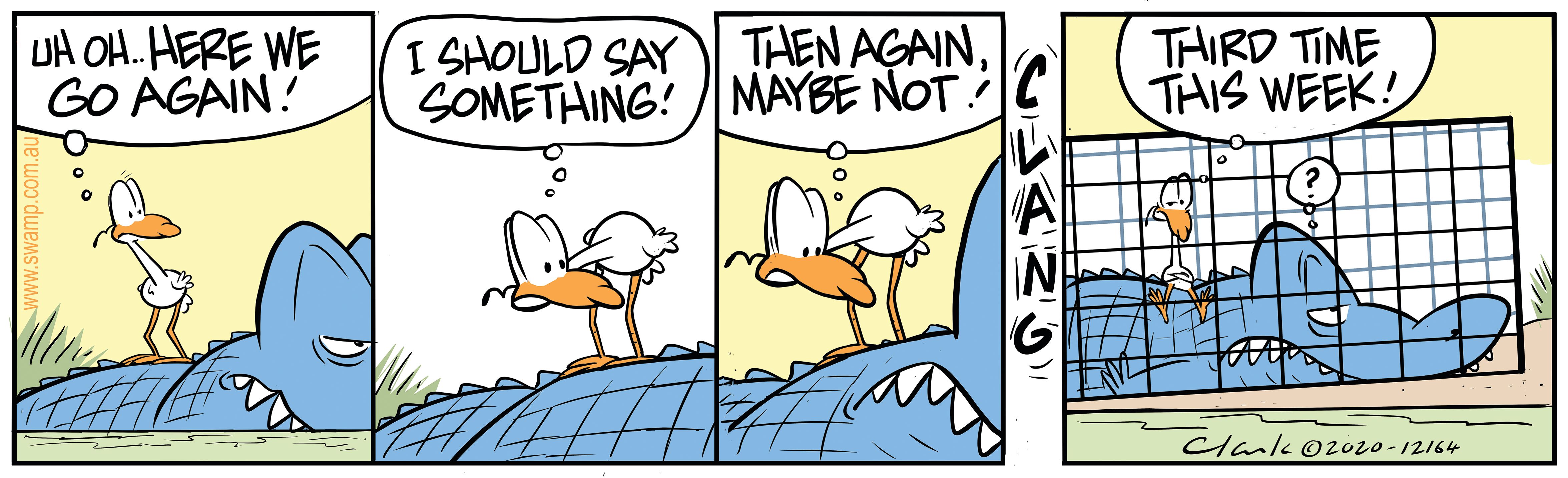 Nit Picker Bird Warning - Swamp Cartoons