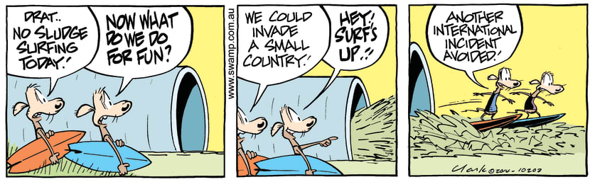 Swamp Rats Surfing Comic - Swamp Cartoons