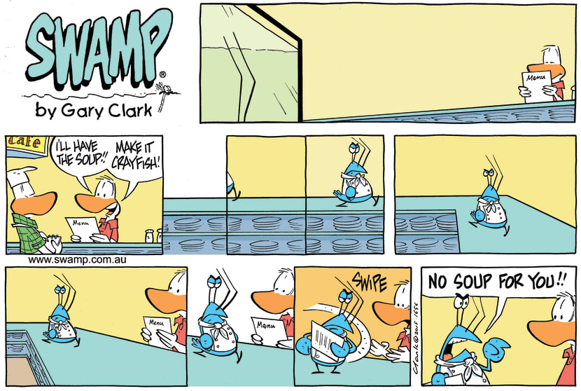 Orders Crayfish Soup - Swamp Cartoons