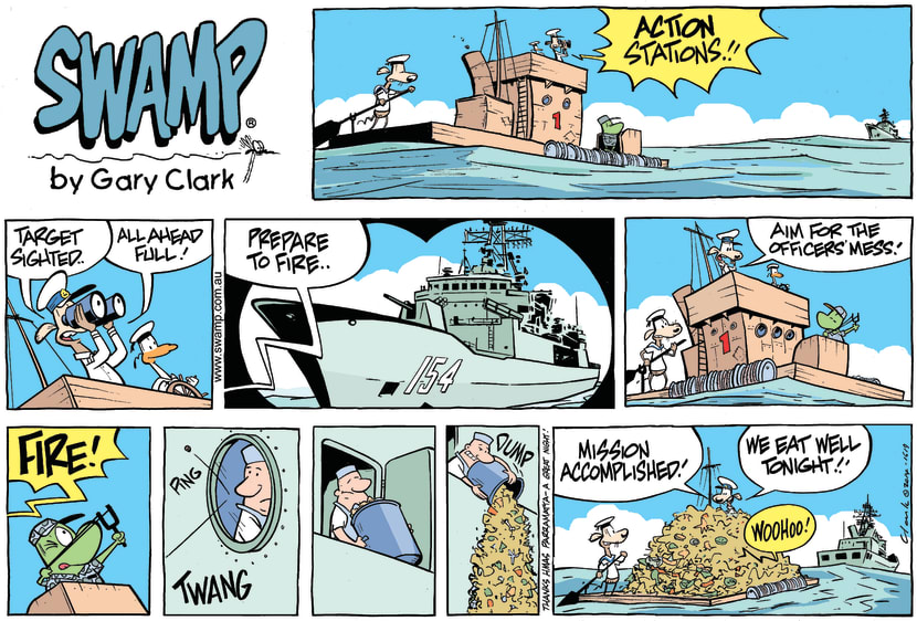 Calling Action Stations - Swamp Cartoons
