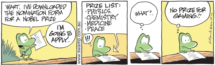 Nomination Form for Nobel Prize - Swamp Cartoons