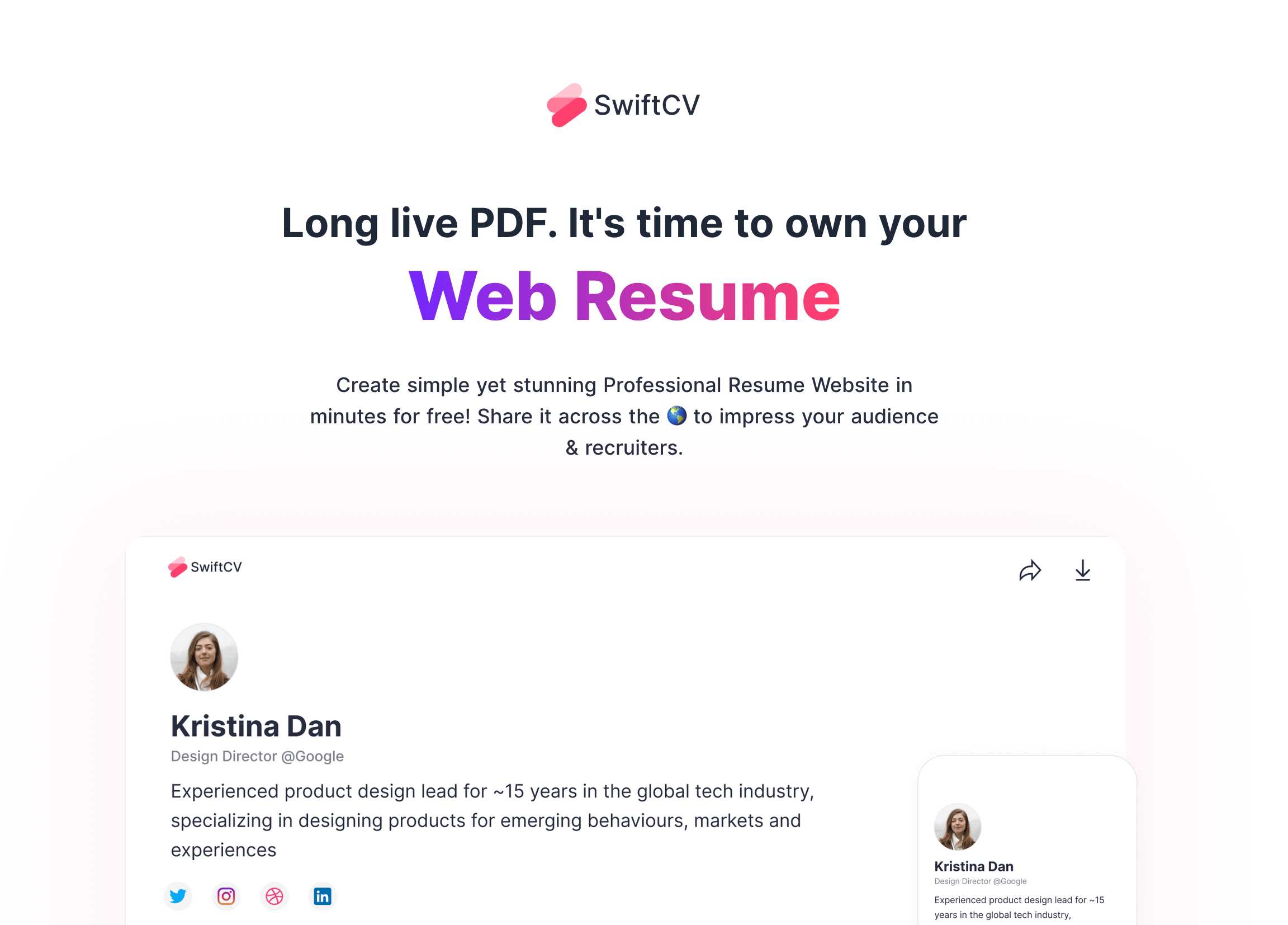 SwiftCV - Build your Web Resume
