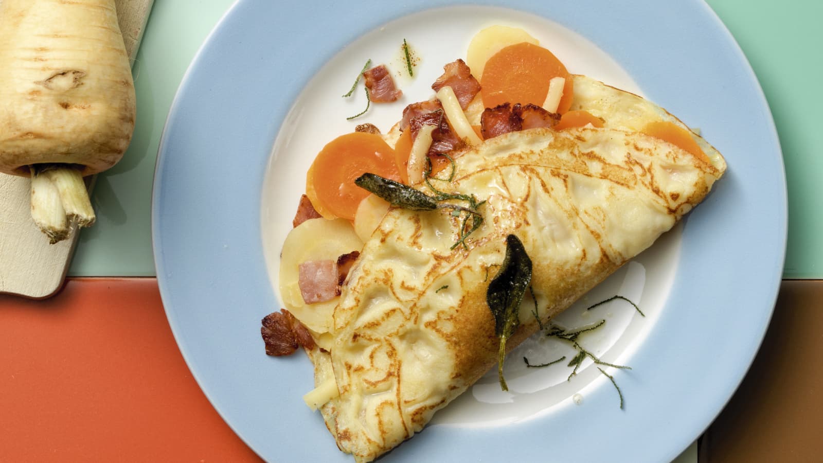 Gemüsecrêpes mit Schinken - Rezept | Swissmilk