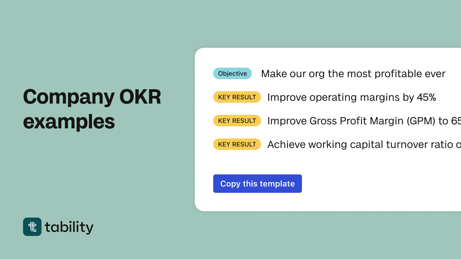 Simple Company OKR examples
