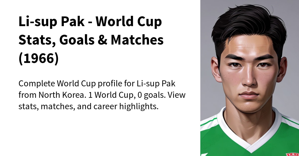 Li-sup Pak at the FIFA World Cup