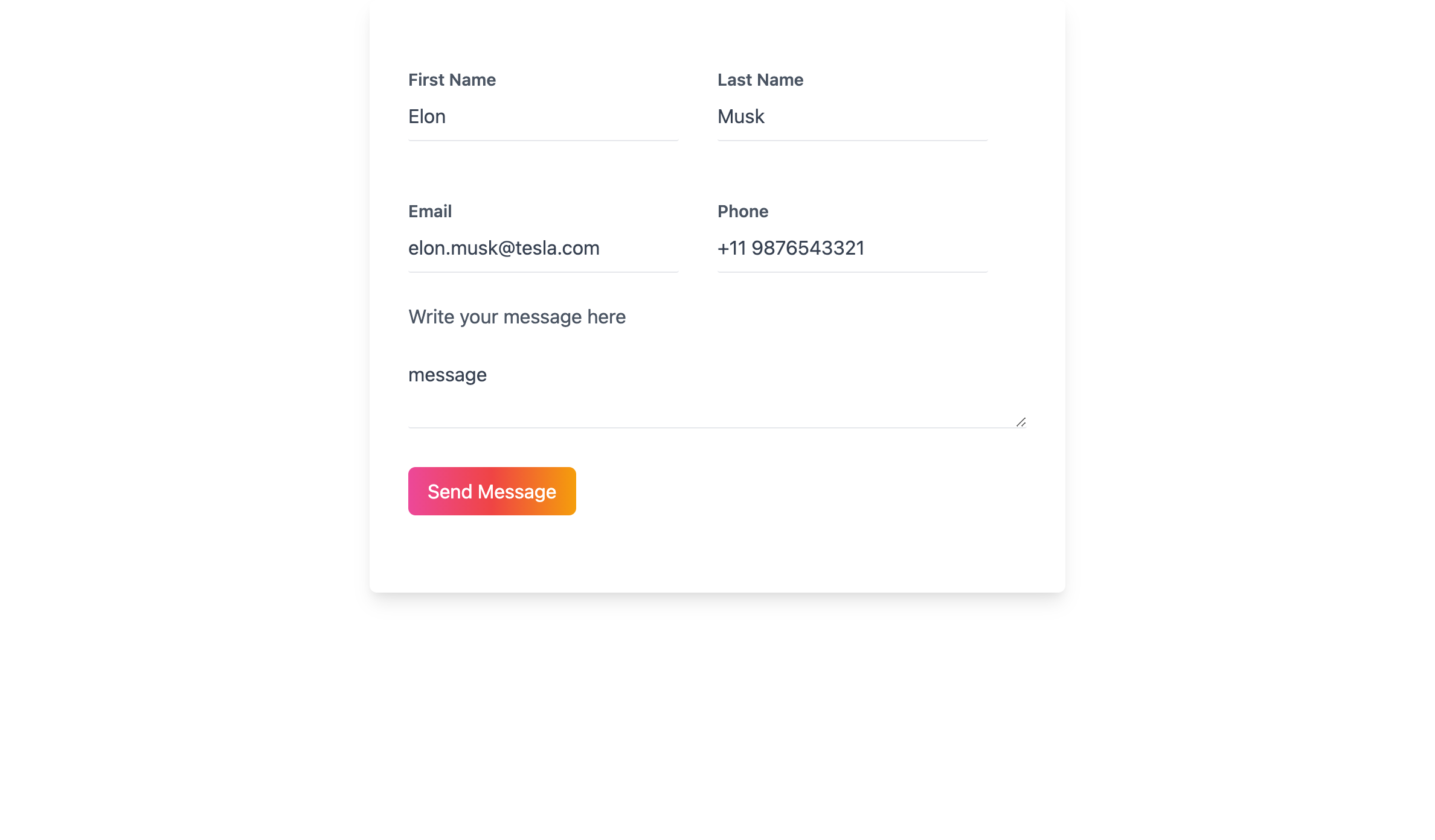 Form Layout With Gradient Button - Tailwind Master Kit