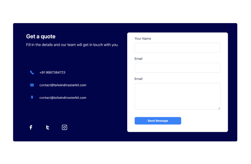 Contact - Tailwind Master Kit