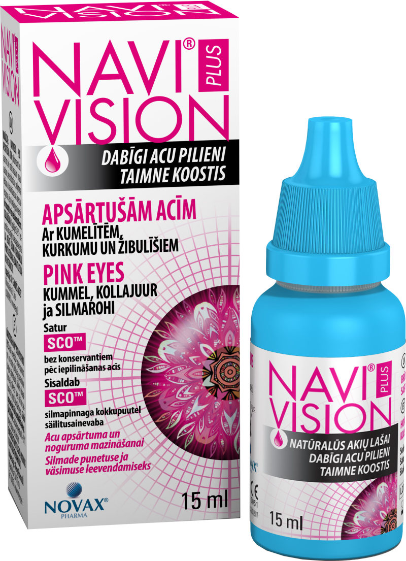Novax Pharma - Navi Vision Plus Pink Eyes Eye Drops 15 ml