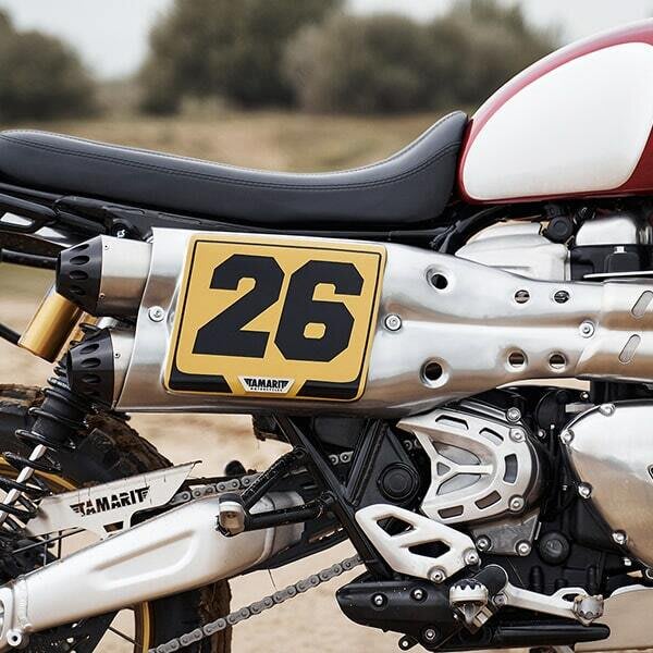 Dakar exhaust for Triumph Scrambler XC and XE | Tamaritmotorcycles