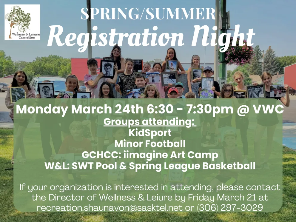 Spring Registration Night 2025! | Town of Shaunavon