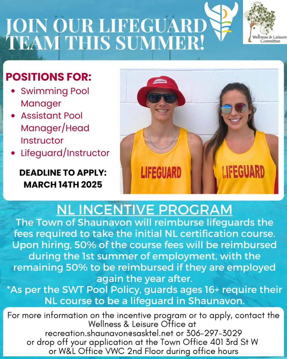JOIN OUR LIFEGUARD TEAM | Town of Shaunavon