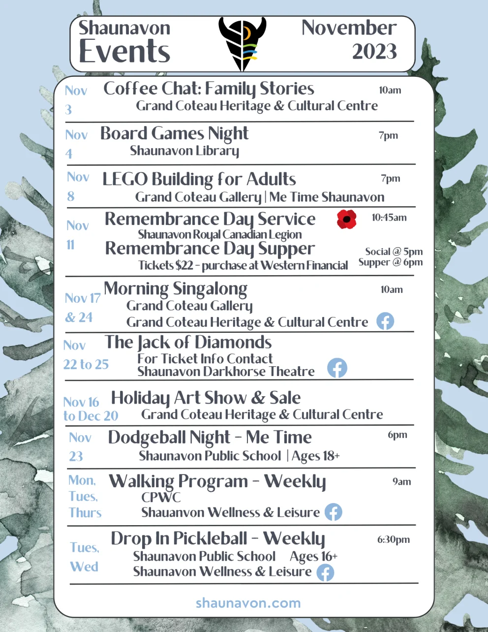What's up in NOVEMBER ! | Town of Shaunavon
