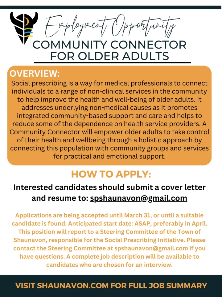 EMPLOYMENT OPPORTUNITY: Community Connector for Older Adults | Town of ...