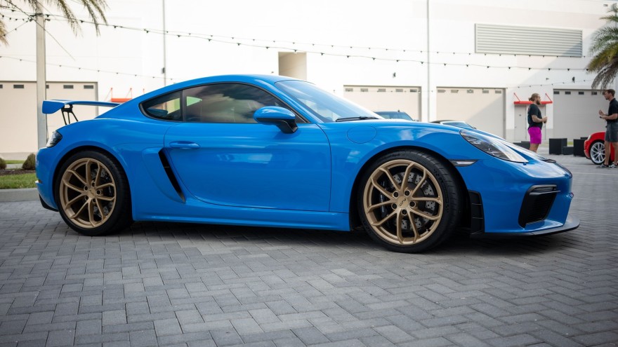 Win this Shark Blue Porsche Cayman GT4!