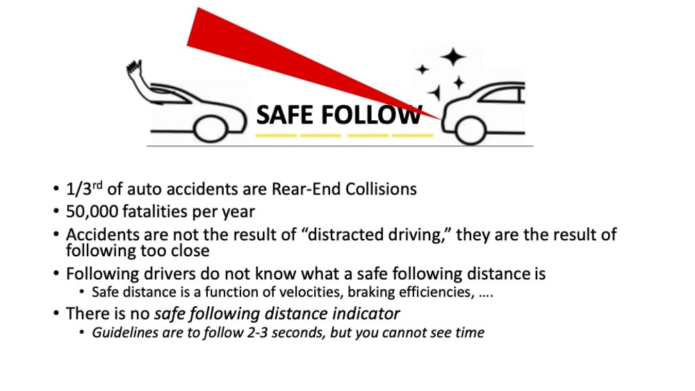 Safe-D: Safe Following Distance Indicator to Prevent Rear-end Accidents ...