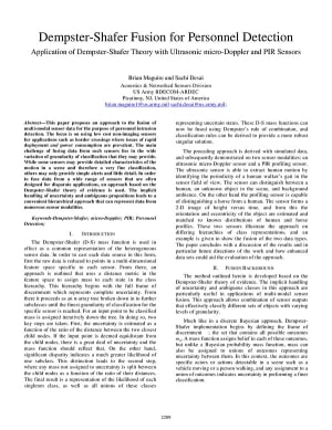 Using Dempster-Shafer Fusion for Personnel Intrusion Detection - Mobility Engineering Technology