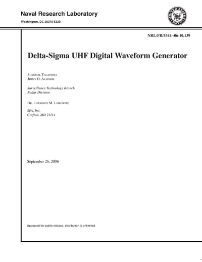 Delta-Sigma UHF Digital Waveform Generator - Mobility Engineering ...