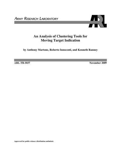 Analysis of Clustering Tools for Moving Target Indication - Mobility ...