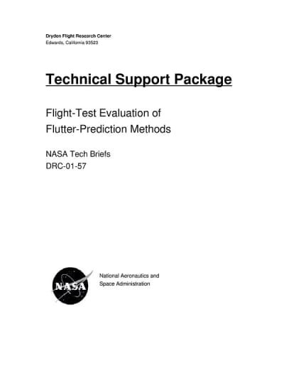 Flight-Test Evaluation of Flutter-Prediction Methods - Tech Briefs