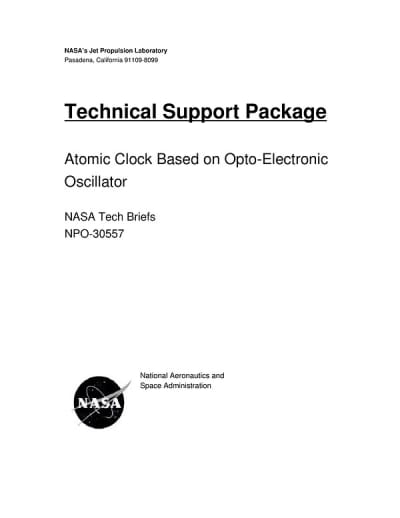 Atomic Clock Based on Opto-Electronic Oscillator - Tech Briefs