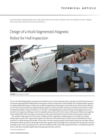 Design of a Multi-Segmented Magnetic Robot for Hull Inspection ...