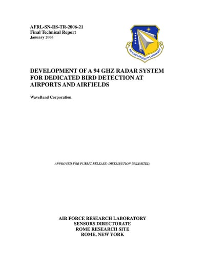 Development of a 94 GHz Radar System for Dedicated Bird Detection at ...