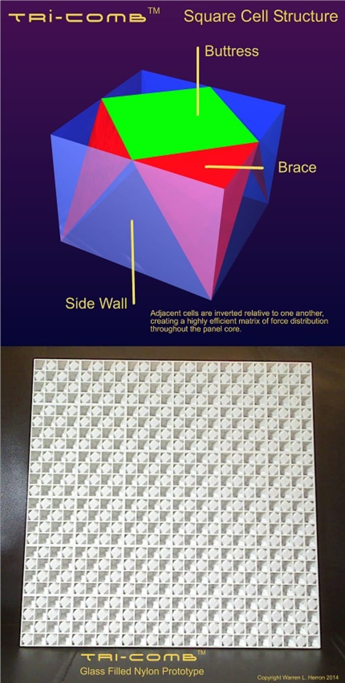 Tri-comb High Strength Low Density Panels