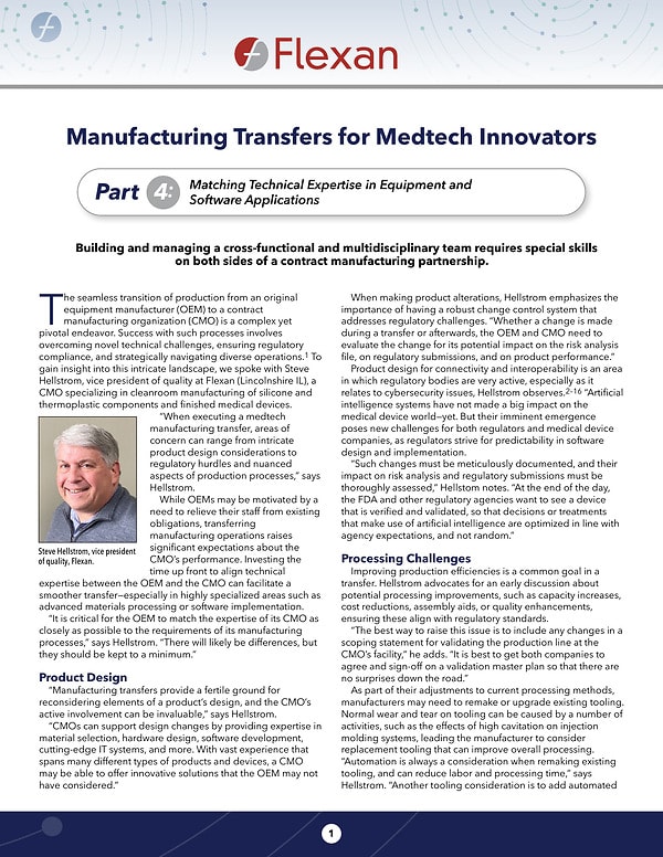Manufacturing Transfers for Medtech Innovators Part 4: Matching ...