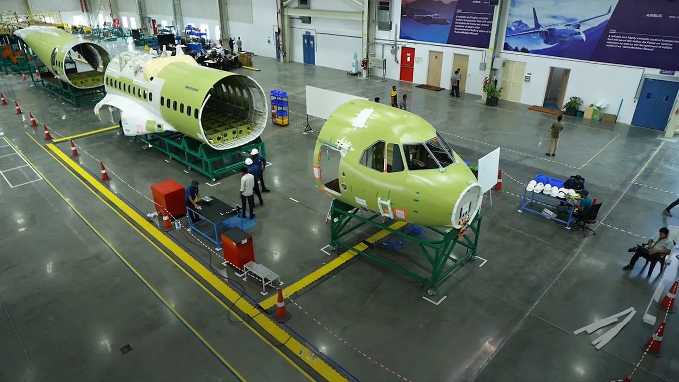 Airbus Starts Operating 'Historic' First C295 Assembly Line in India ...