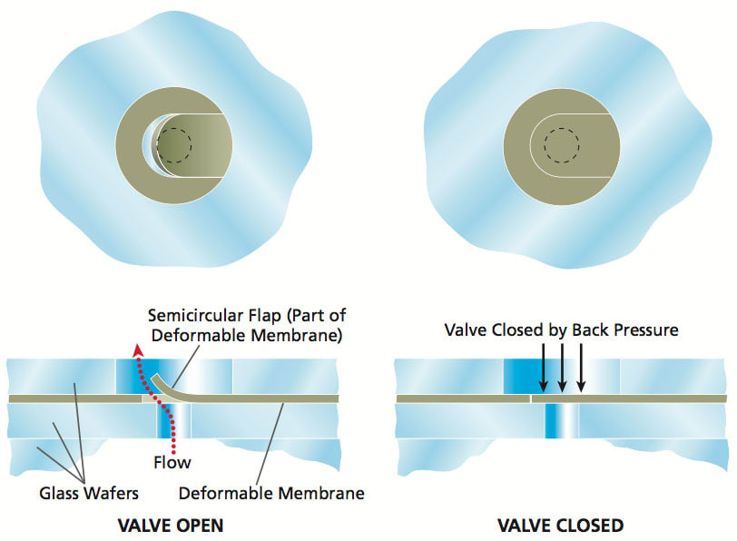 Simple Check Valves for Microfluidic Devices - Tech Briefs