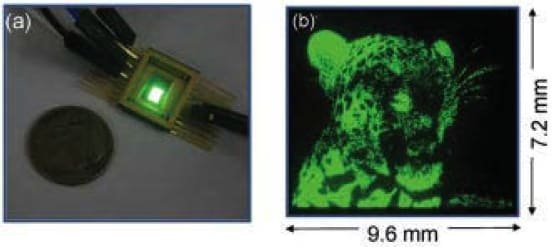 Full-Scale, Self-Emissive, Blue and Green Microdisplays Based on Micro ...