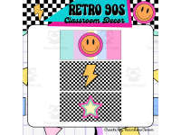 10 Drawer Cart Labels Editable 90s Retro Theme by Teach Simple