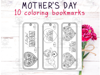 10 Mother’s Day coloring bookmarks FREE by Teach Simple