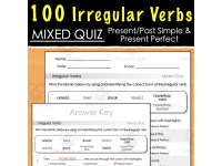 100 Irregular Verbs PRESENT PERFECT - Fill-in Sentences + Mixed Quiz ...