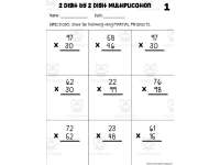 2 x 2 Multiplication Math Homework Sheets by Teach Simple